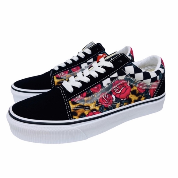 Vans | Shoes | Vans Old Skool Rose Animal Check Checker Checkered Shoes ...